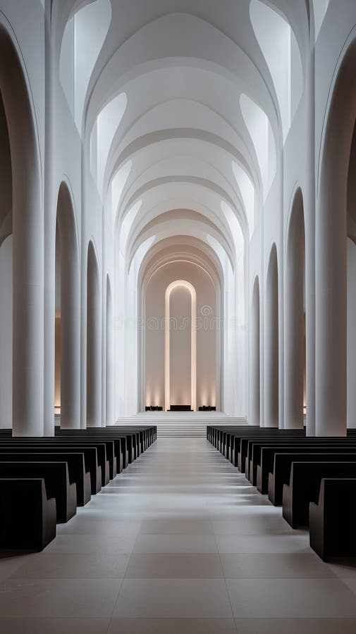 Interior Architecture with a Minimalist and White Aesthetic. Stock ...