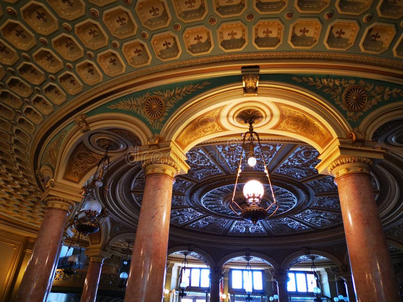 Interior Architecture at the Romanian Athenaeum Stock Photo - Image of ...