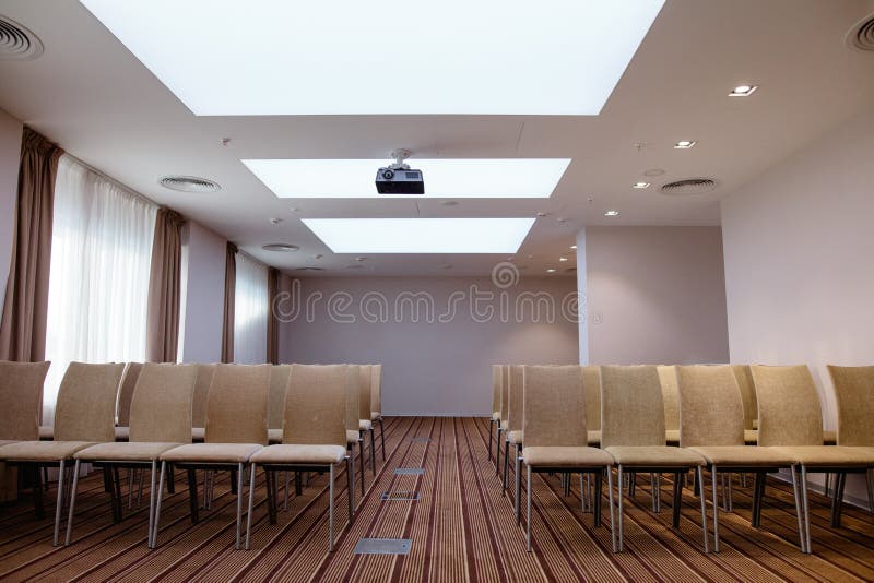 Interior of Assembly Hall with Costly Chairs and Carpet Stock Photo ...