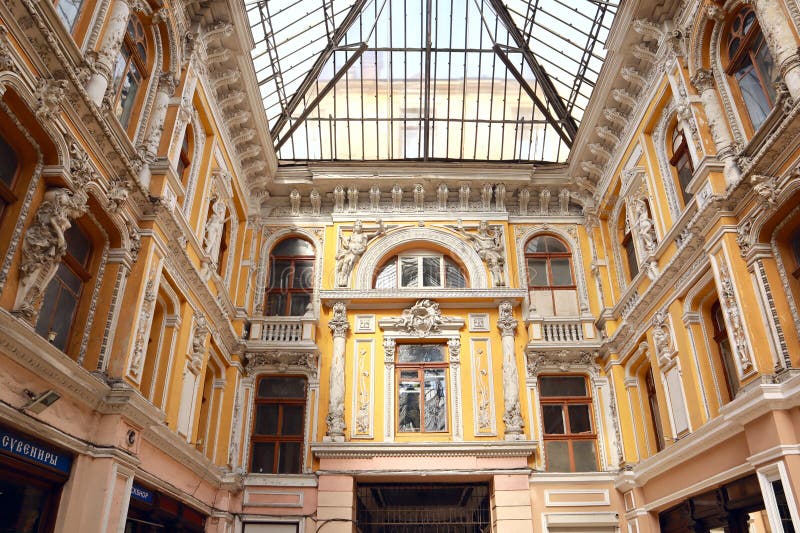 Interior of Atrium in Passage - Old Covered Mall and Architectural ...