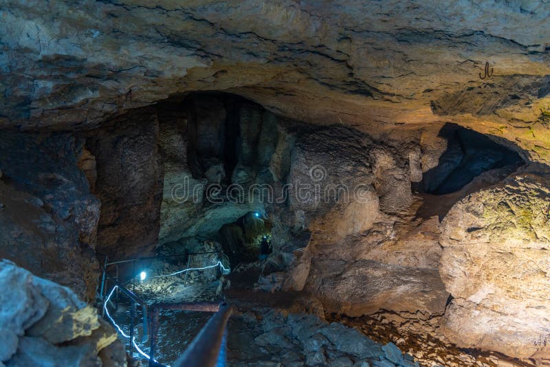 Interior of Bacho Kiro Cave in Bulgaria Stock Photo - Image of ...