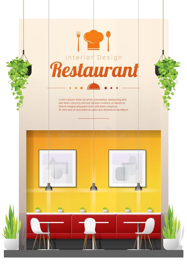 Interior Scene of Modern Restaurant with Tables and Chairs for Customer ...