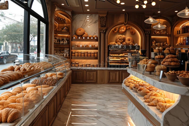 The Interior of a Bakery and a Store. 3d Illustration Stock ...