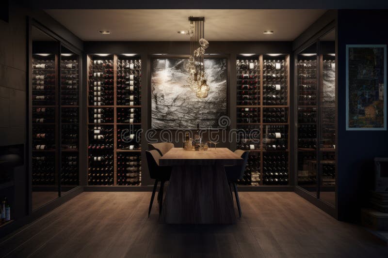 Interior of a Bar Full with Wines Stock Illustration - Illustration of ...