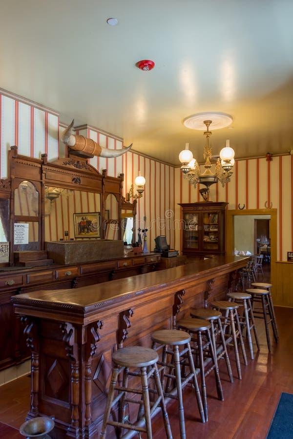 Interior of Bar in the Style of the Wild West, California, USA Stock ...