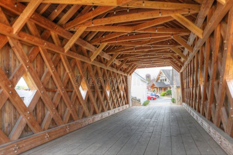 Interior of the Barn Yard Covered Bridge in Connecticut, United States ...