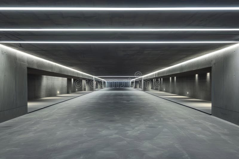 Interior of Basement Carpark, Modern Contemporary Elements, Luxury ...