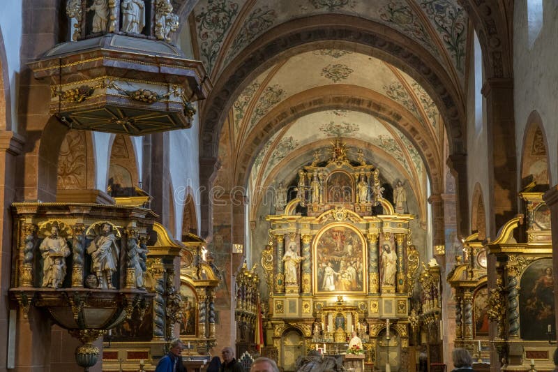 Interior of Basilica of Kloster Steinfeld Monastery, Germany Editorial ...