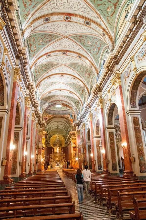 Interior of the Basilica and Monastery of San Francisco with Empty Pews ...