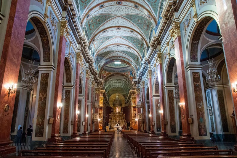 Interior of the Basilica and Monastery of San Francisco with Empty Pews ...