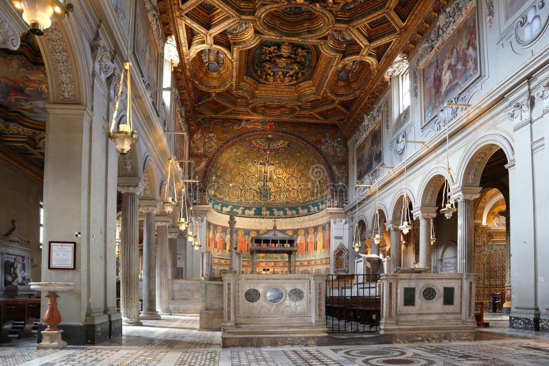 Interior of Basilica of San Clemente in Rome, Italy Editorial Photo ...
