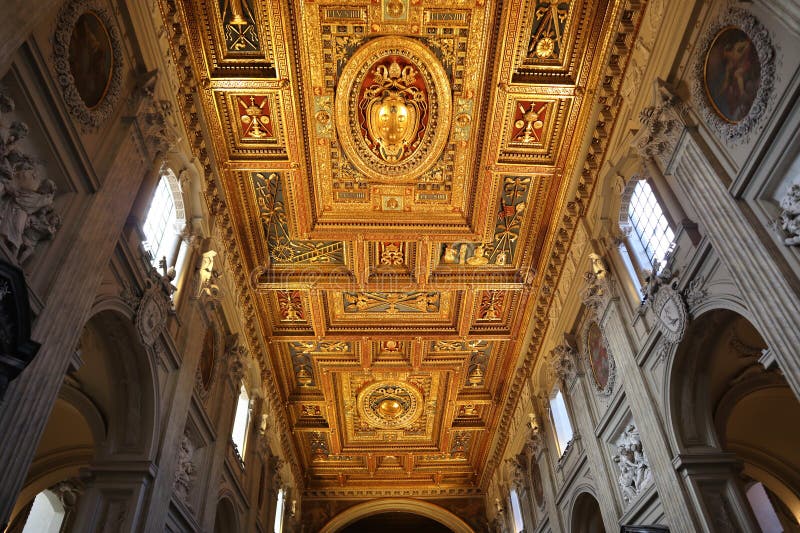 Interior of Basilica of San Giovanni in Laterano in Rome Italy ...