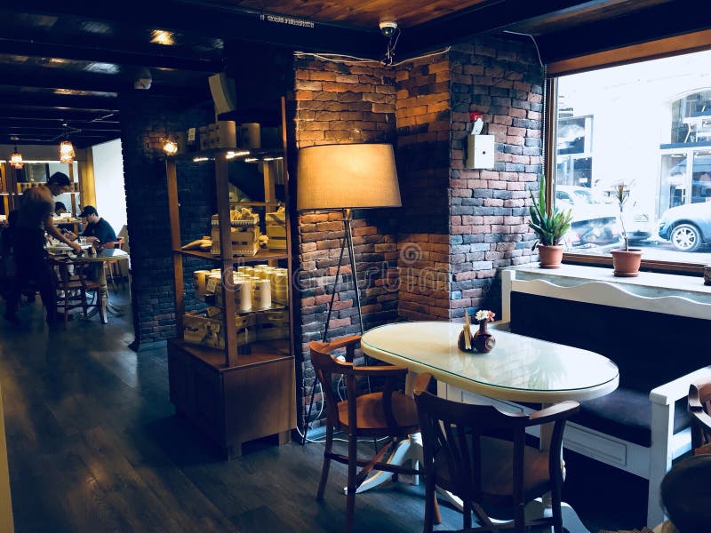An Interior of the Beautiful Cafe Editorial Stock Photo - Image of ...