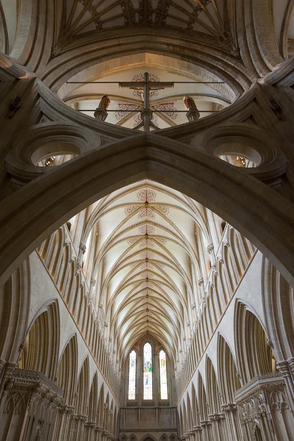 Interior of a Beautiful Gothic Wells Cathedral Editorial Stock Photo ...