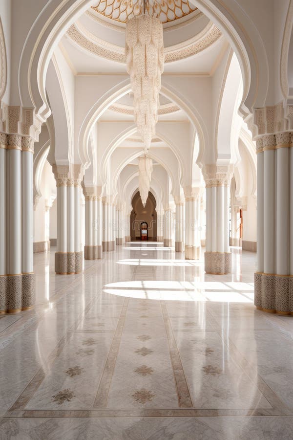 Interior of a Beautiful Islamic Mosque with Ornate Archway. Generative ...