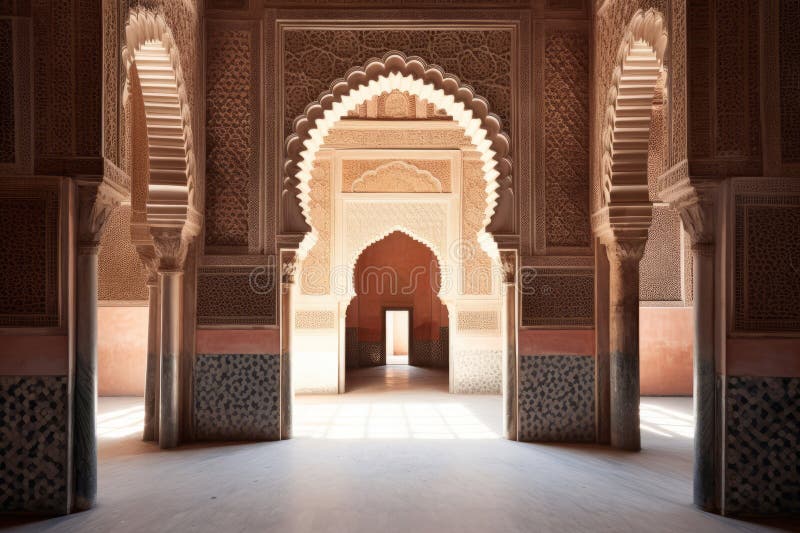 Interior of a Beautiful Islamic Mosque with Ornate Archway. Generative ...