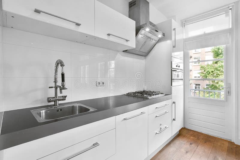 Beautiful kitchen design stock photo. Image of decorative - 222802250