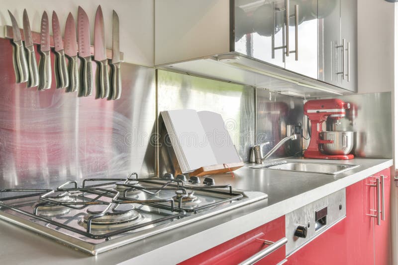 Beautiful kitchen design stock image. Image of inside - 226751217