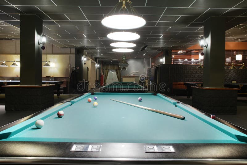 Interior of Beautiful and Modern Billiard Stock Image - Image of loft ...