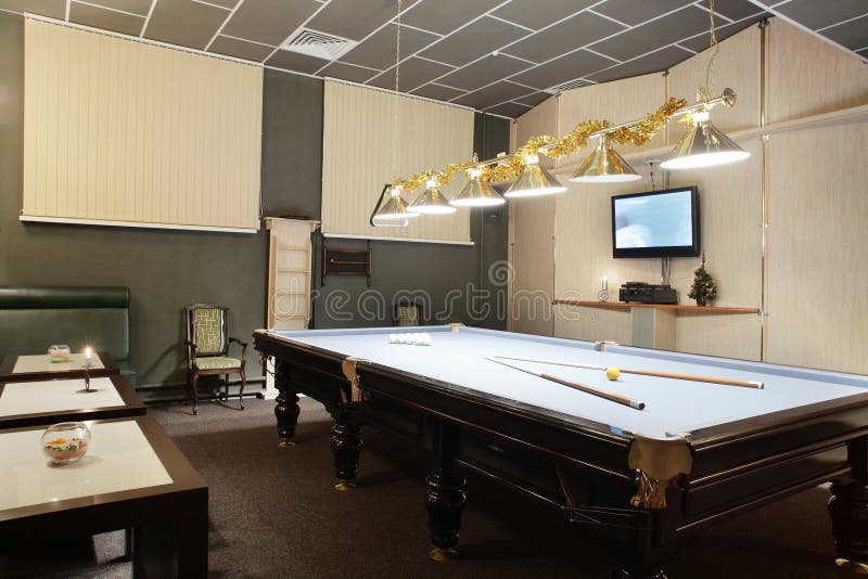 Interior of Beautiful and Modern Billiard Stock Image - Image of club ...