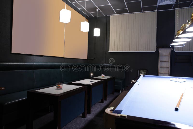 Interior of Beautiful and Modern Billiard Stock Photo - Image of ...