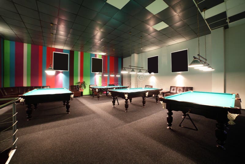Interior of Beautiful and Modern Billiard Stock Image - Image of ...