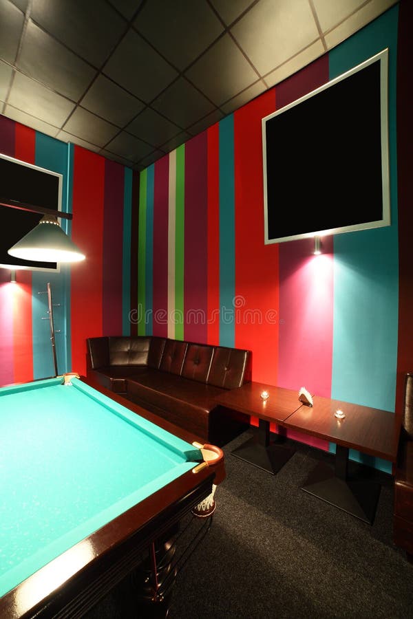 Interior of Beautiful and Modern Billiard Stock Photo - Image of area ...