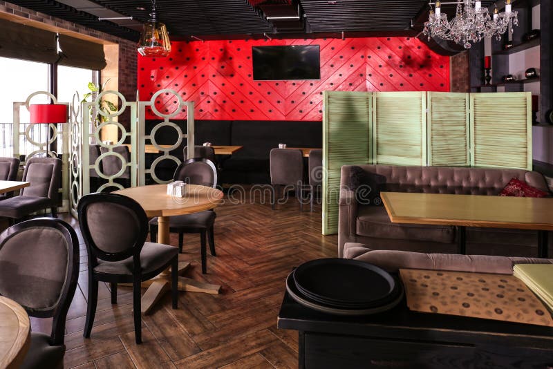 Interior of Beautiful Modern Restaurant Stock Photo - Image of ...