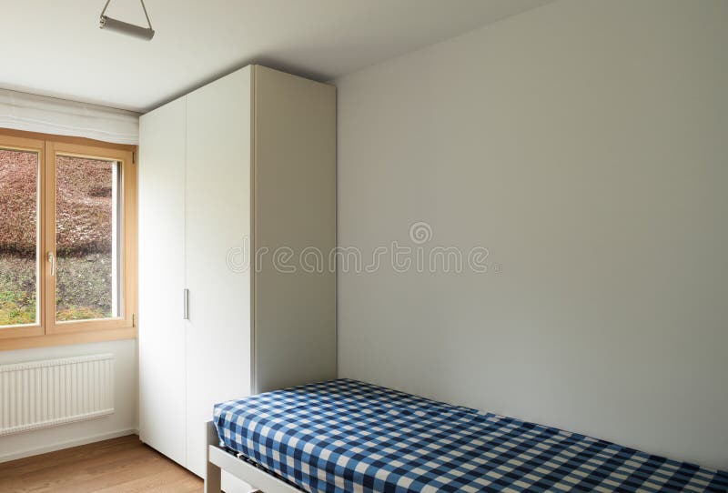 Interior, bedroom stock image. Image of radiator, wall - 48624357
