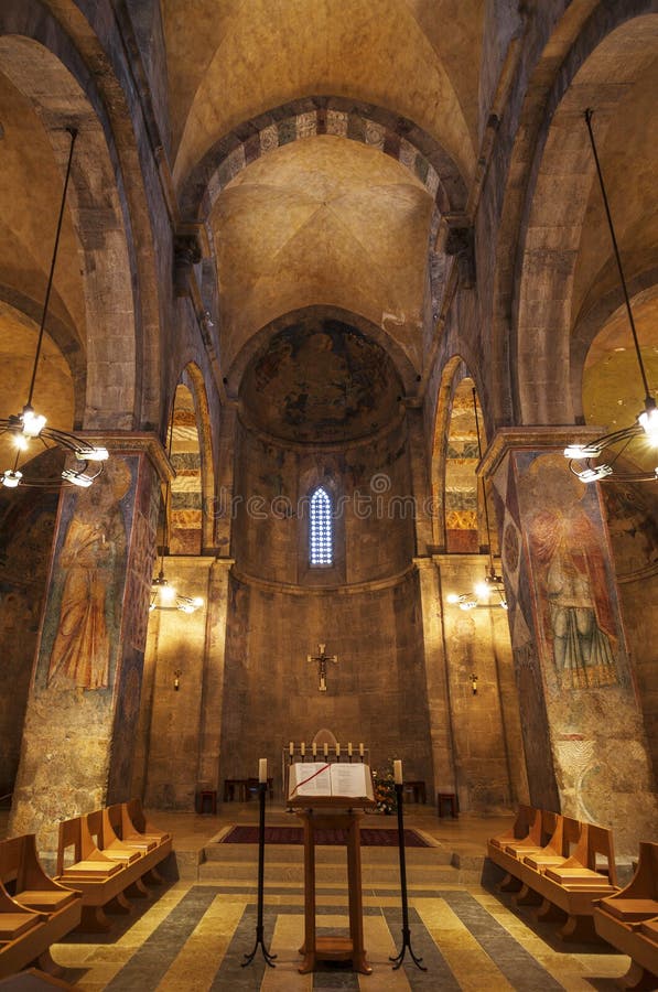 Interior of the Benedictine Monastery of the Resurrection in Abu Ghosh ...