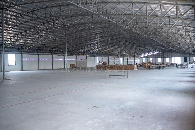 Interior of Big Empty Warehouse for Background Stock Photo - Image of ...
