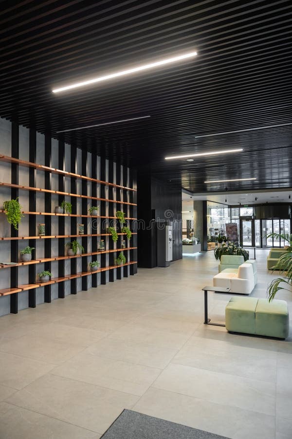 Interior of a Big Hall in the Modern Business Center Stock Image ...