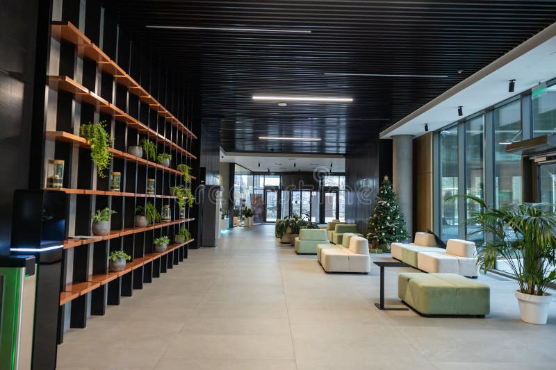Interior of a Big Hall in the Modern Business Center Stock Image ...