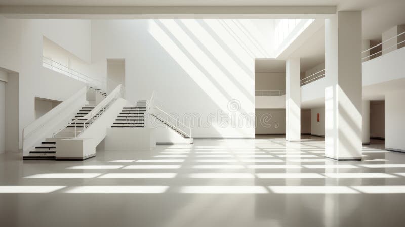 Interior of Big Modern White House Hall Generative AI Stock ...