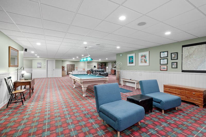 Interior of a Billiard Room Stock Image - Image of style, house: 261524431