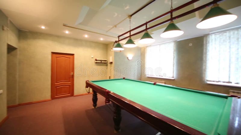 Interior of Billiard Room with Pool Table in Stock Video - Video of ...