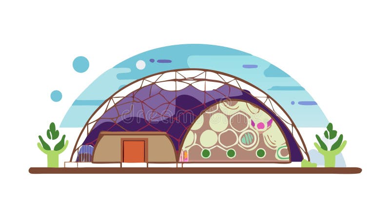 Interior of a Biodome, Botanical Display, Vector Design Generative AI ...
