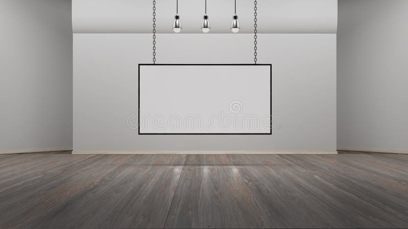 Interior with Blank Picture Frames 3d Render Stock Illustration ...