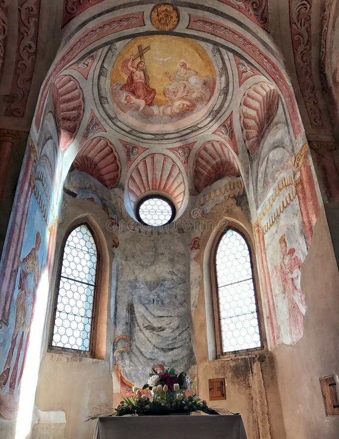 Interior of Bled Castle Chapel, Slovenia Stock Image - Image of ...