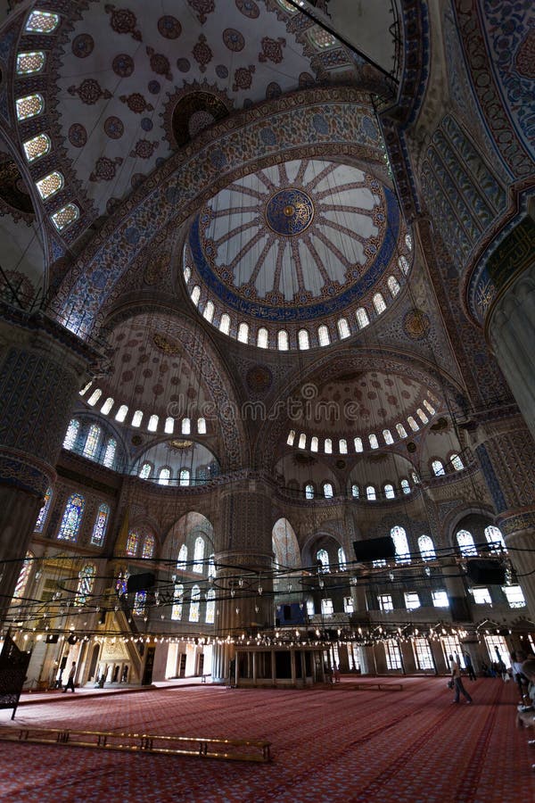 Interior of the Blue Mosque / Istanbul, Turkey Stock Photo - Image of ...