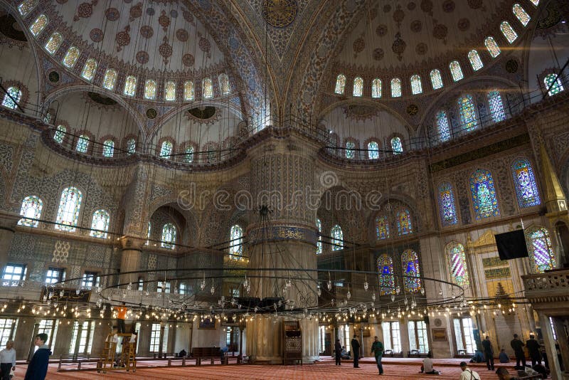 Blue Mosque Restoration Work Editorial Photography - Image of europe ...