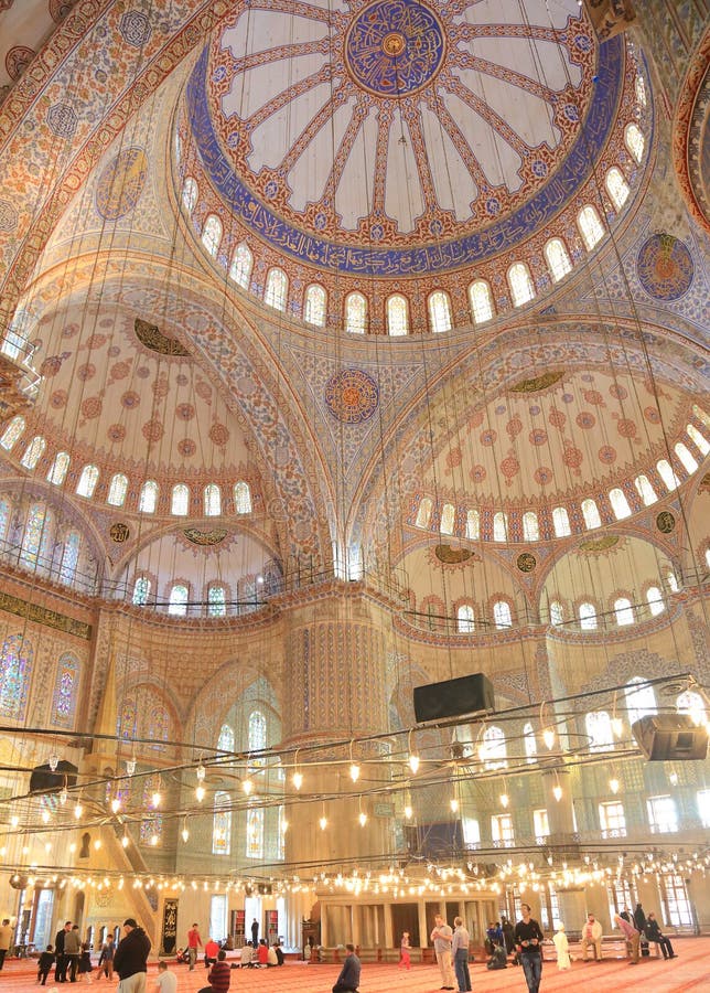 Interior of the Blue Mosque Stock Photo - Image of dome, mosque: 62544084