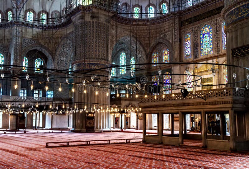 Interior of the Blue Mosque, Istanbul. Turkey Editorial Stock Photo ...