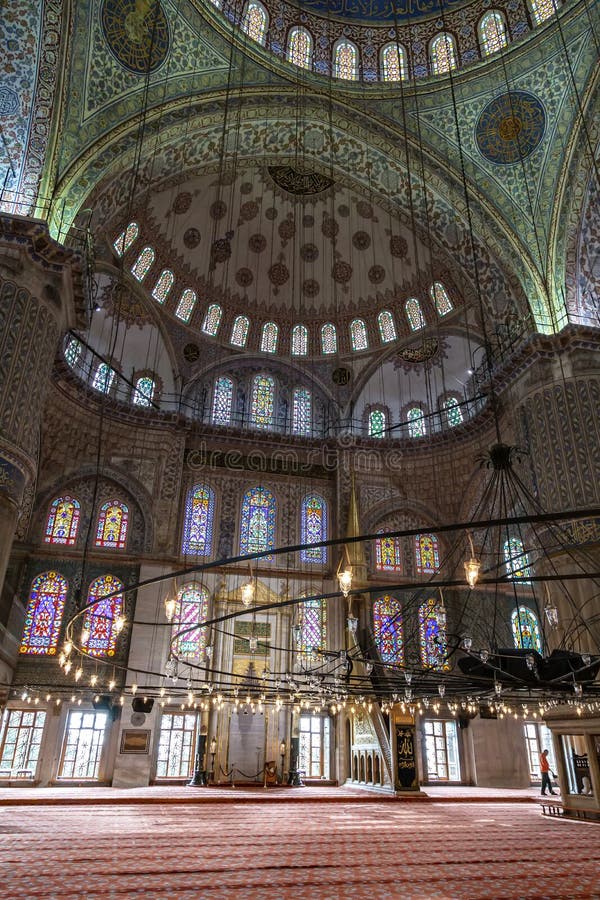 Interior of the Blue Mosque, Istanbul. Turkey Editorial Photography ...