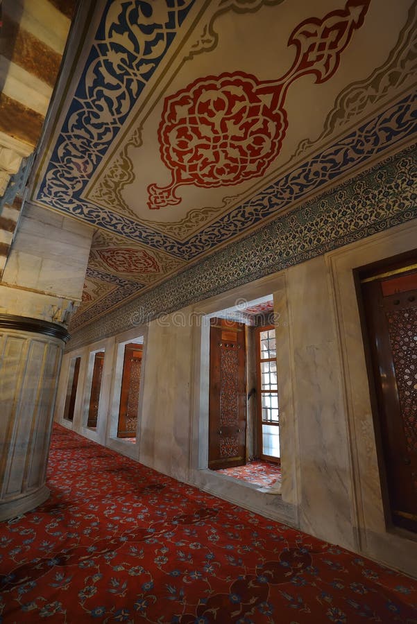 Interior of the Blue Mosque (Sultanahmet Mosque) Stock Photo - Image of ...