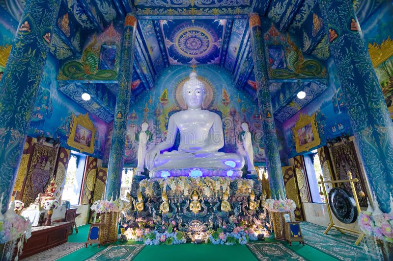 Interior of the Blue Temple Stock Photo - Image of modern, offerings ...