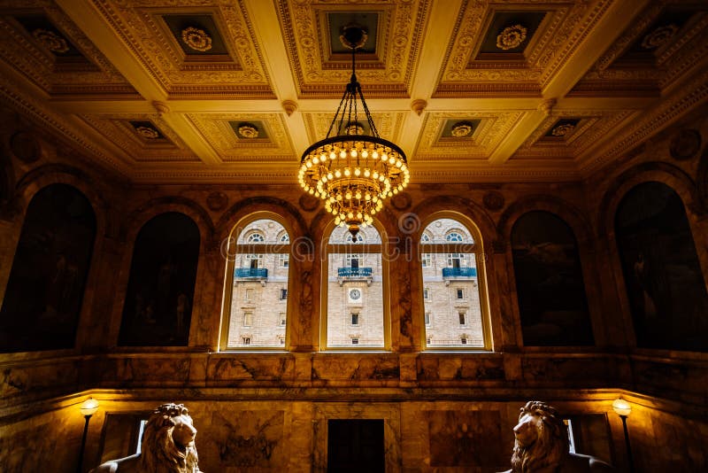 The Interior of the Boston Public Library at Copley Square, in B ...
