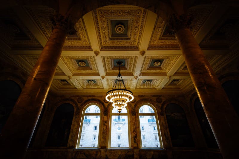 The Interior of the Boston Public Library at Copley Square, in B ...