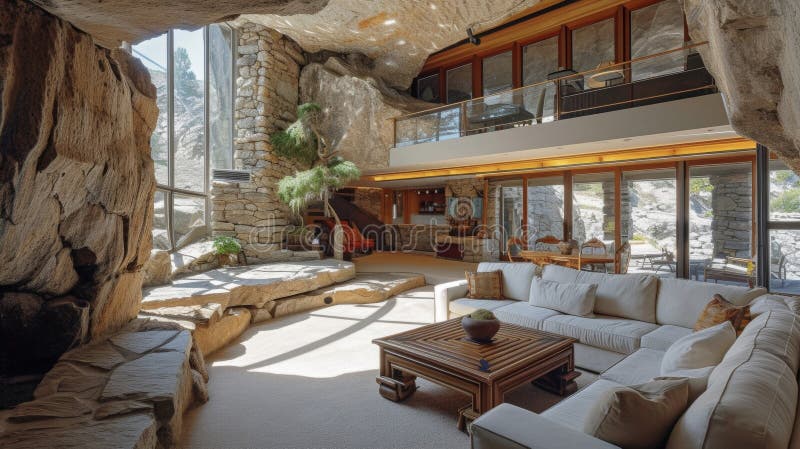 The Interior of this Boulderintegrated Home is Filled with Cozy ...