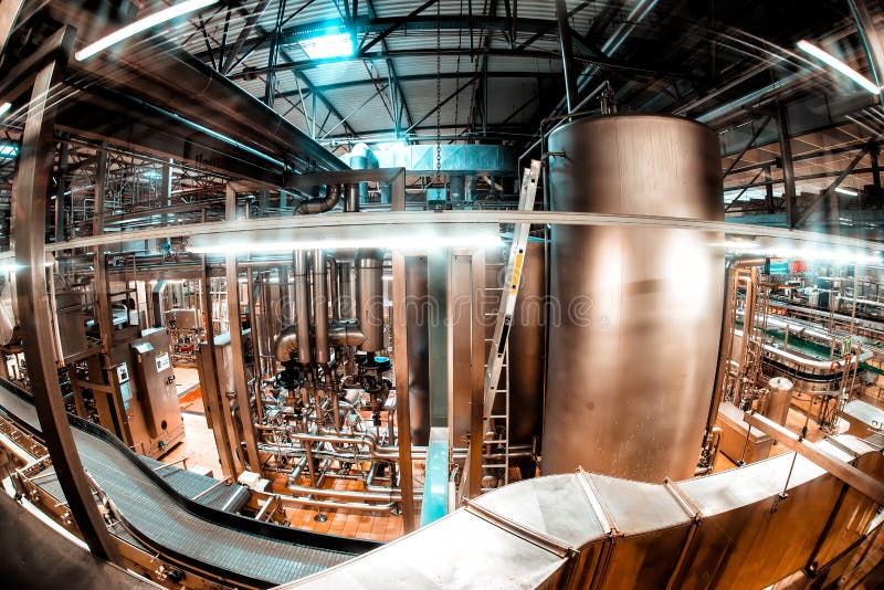 The Interior of the Brewery. Conveyor Stock Image - Image of inside ...